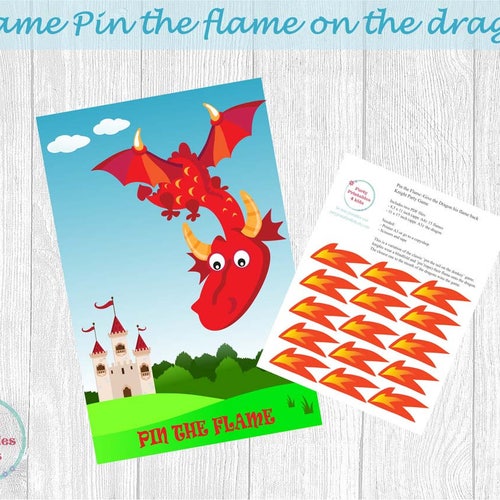 Pin the Tail on the Dragon Printable Dragon Party Game Pin - Etsy UK
