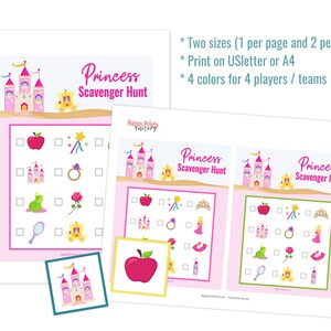 Princess Scavenger Hunt, Printable Party Game for Kids, Princess ...