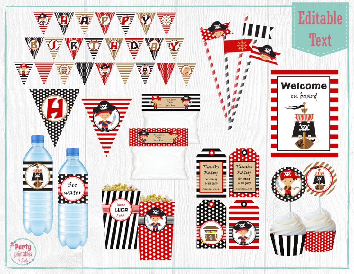 Pirate Party Pack, Pirates Birthday Party Decoration, Full Package ...