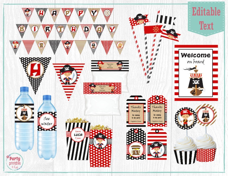 Pirate Party Pack, Pirates Birthday Party Decoration, Full Package ...