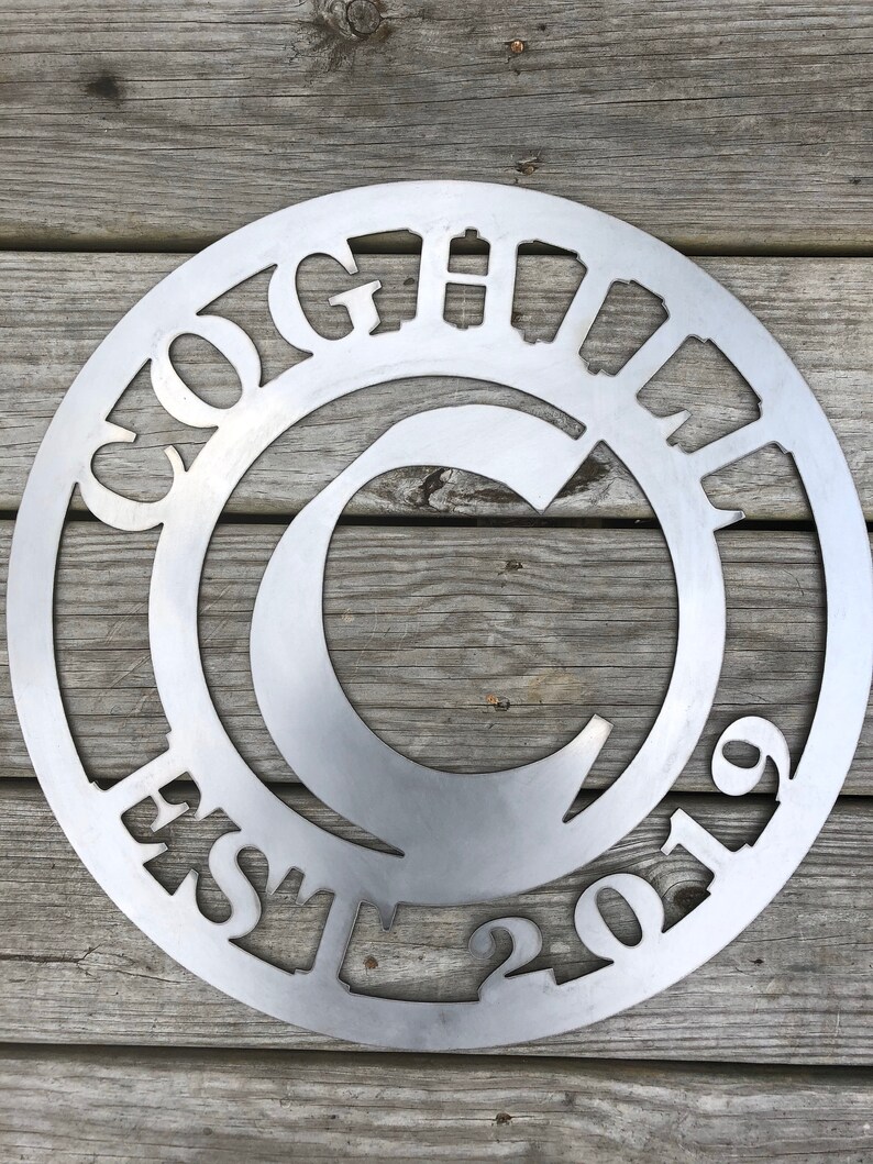 Personalized Metal Monogram Round Sign | Etsy