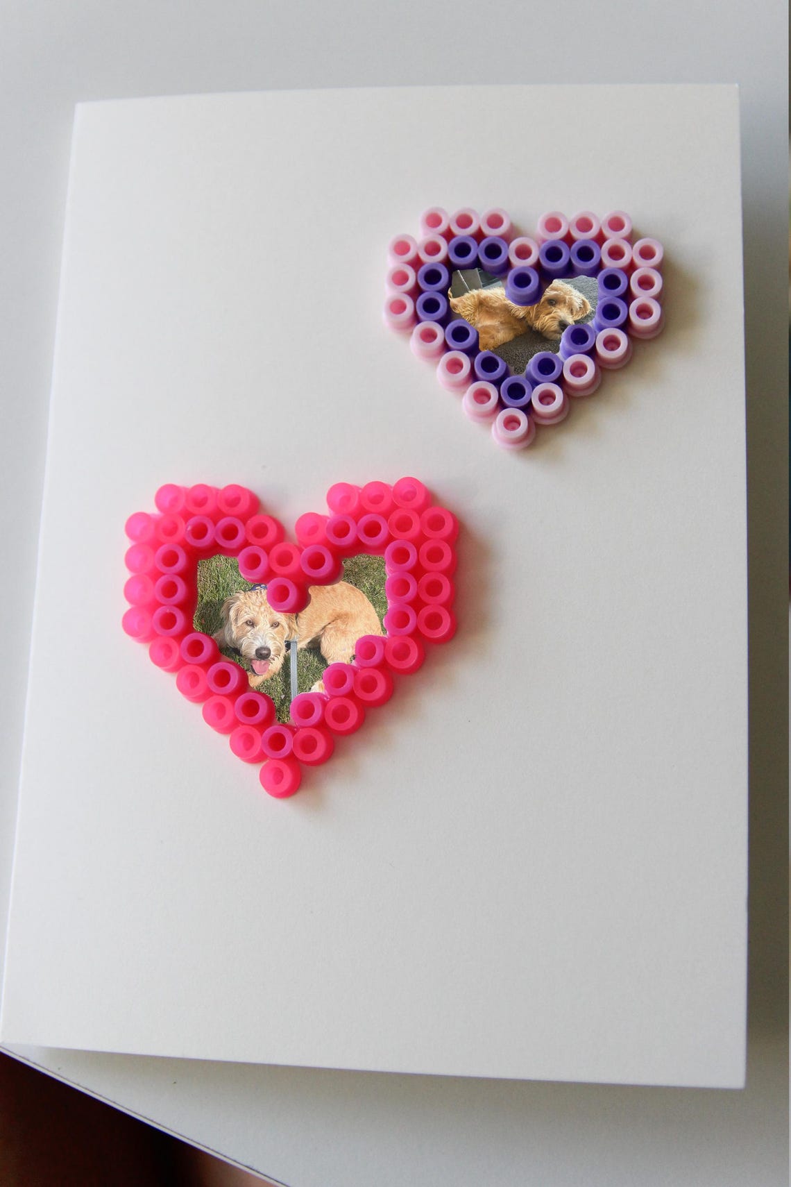 Perler Bead Heart Photo Card (personalized!) for Anniversary, Wedding ...