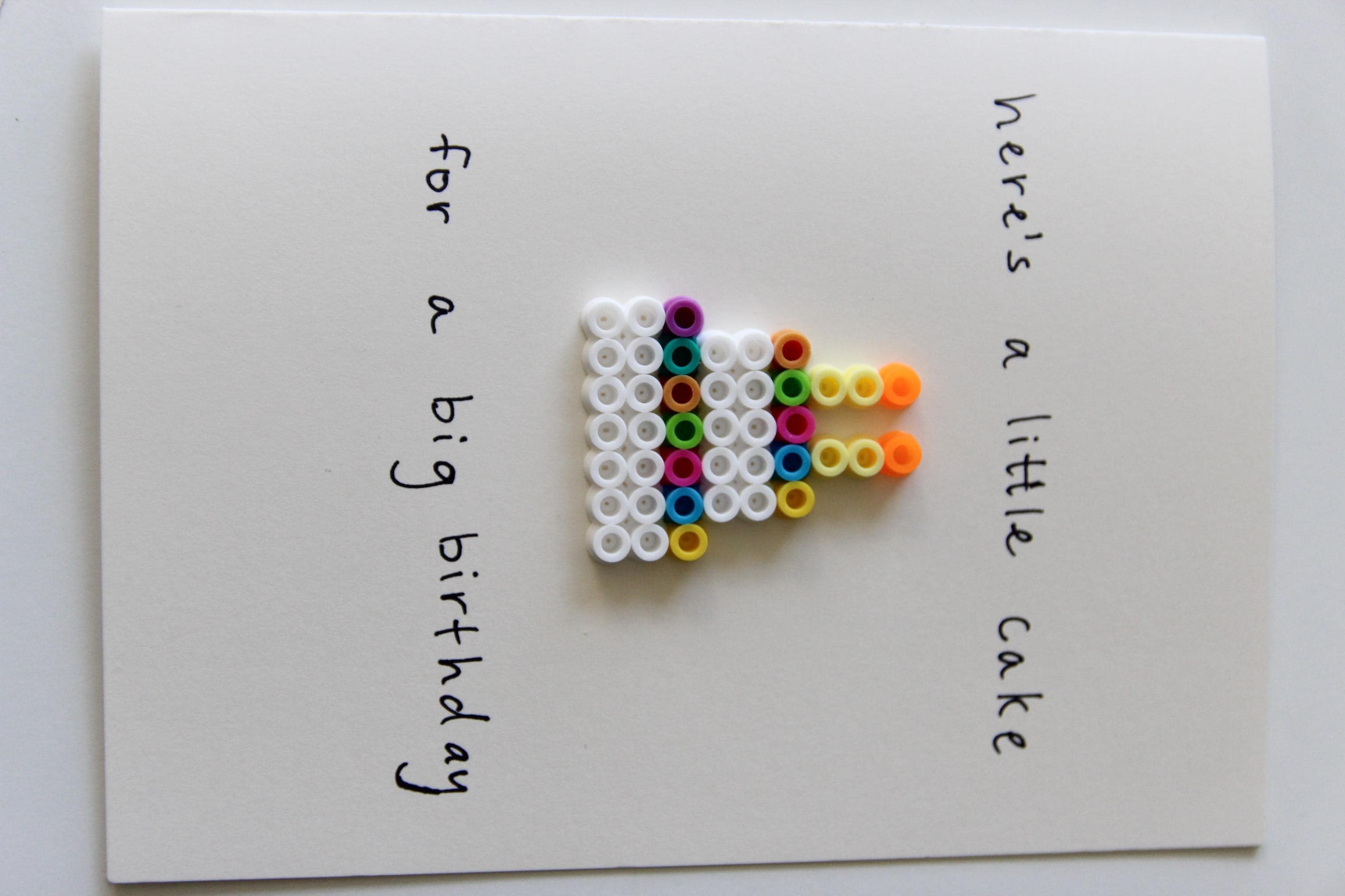 Tiny Cake Perler Bead Birthday Card-- Handmade, Unique, Cute - Etsy