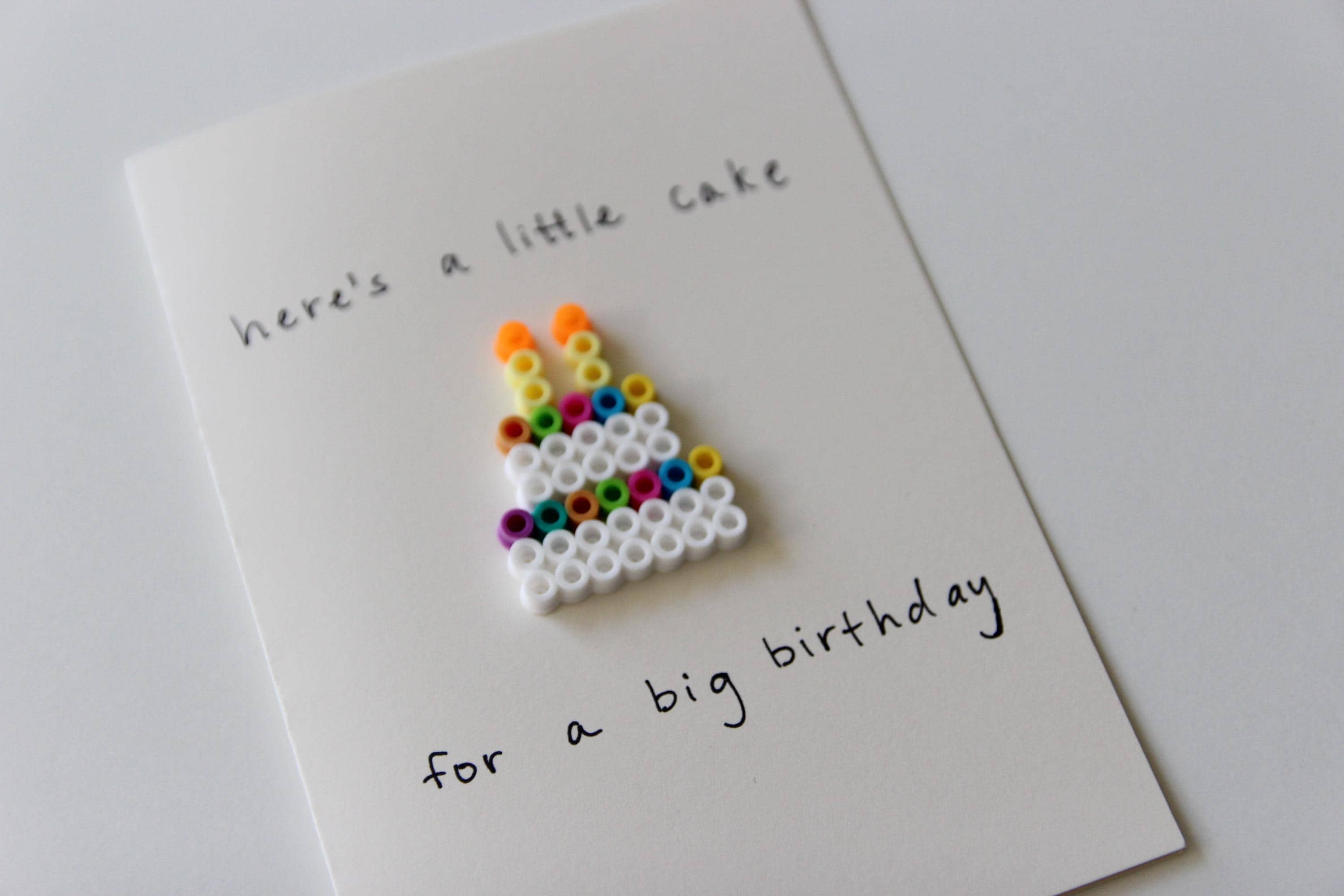 Tiny Cake Perler Bead Birthday Card-- Handmade, Unique, Cute - Etsy