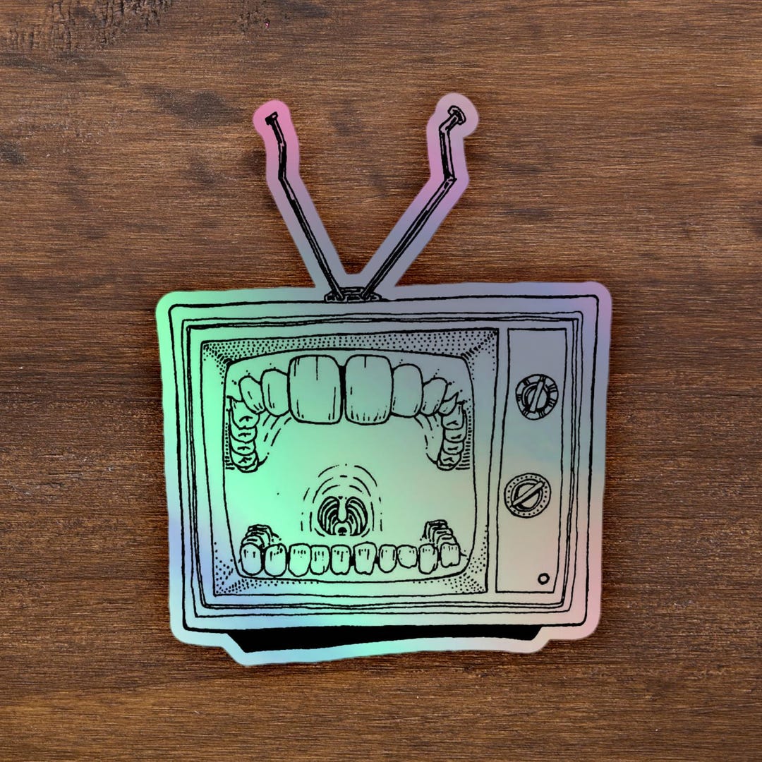 Tooth Vision (black & White) - Holographic Sticker - Etsy