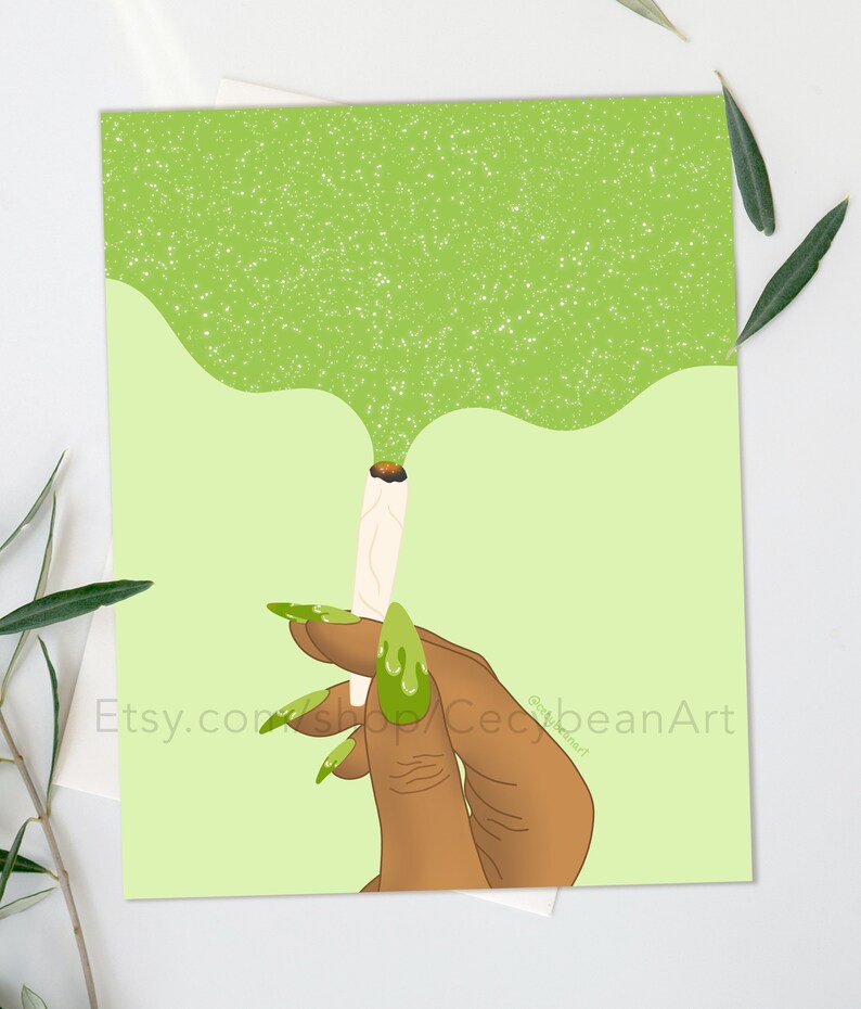 GREEN PUFF 420 Art Weed Decor Cannabis Art Office Decor - Etsy