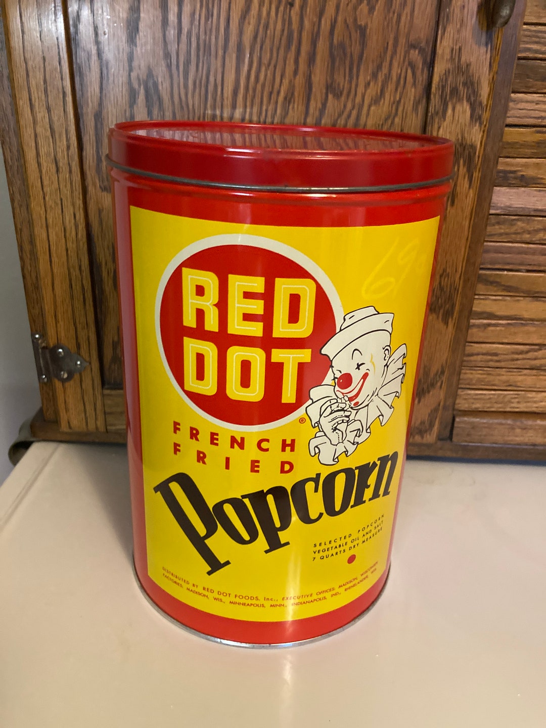Vintage, Red Dot, Advertising, Popcorn Tin - Etsy