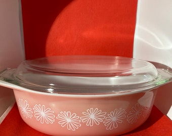 Pink Daisy Vintage Pyrex Oval Covered Casserole Dish With Lid 043 ...