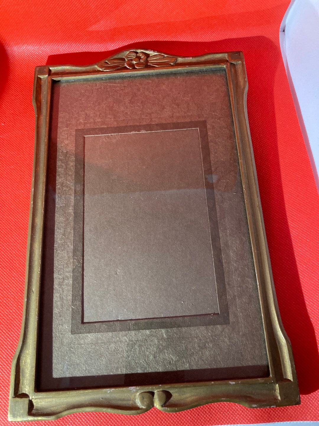 Vintage, A. Miller, Mid-century, Matted, Wood Picture Frame. Glass Size ...