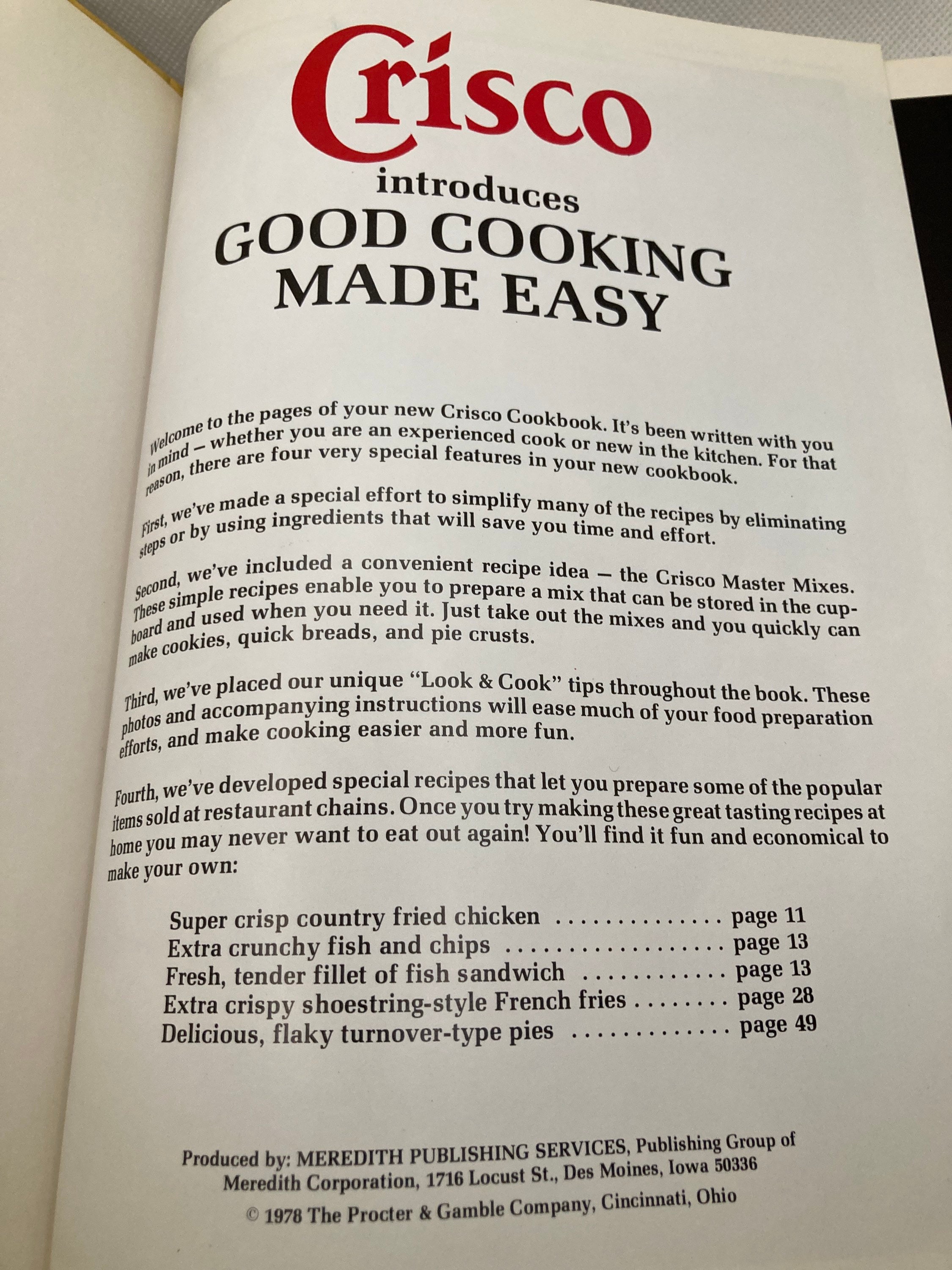 Vintage Crisco Cooking Good Cooking Made Easy. Copyright - Etsy