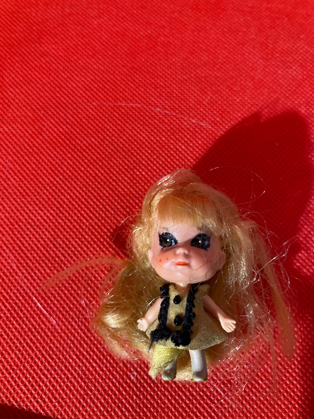 Vintage Mattel Liddle Kiddles LOUISE Little Doll Blonde Yellow DOLL ...