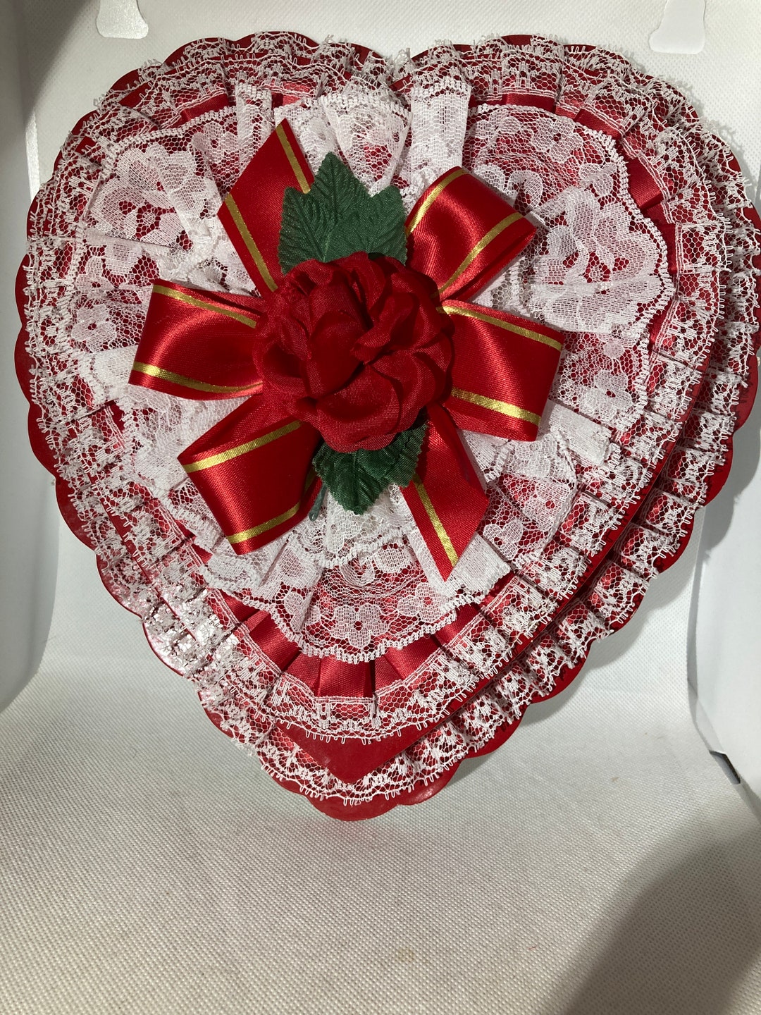 Vintage, Collectible, Frilly, Lace, Red, Valentine Chocolate Candy ...