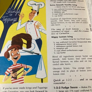 Party Sweets Vintage 1955 Carnation Recipe Booklet Fudge Sauce Icings ...