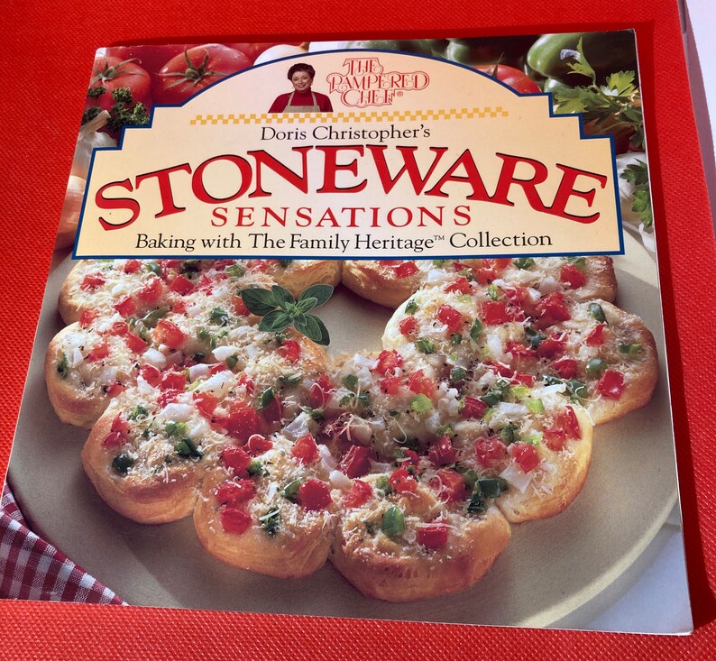 Vintage, Pampered Chef, Stoneware Sensations, Paperback Cookbook, 1997 ...