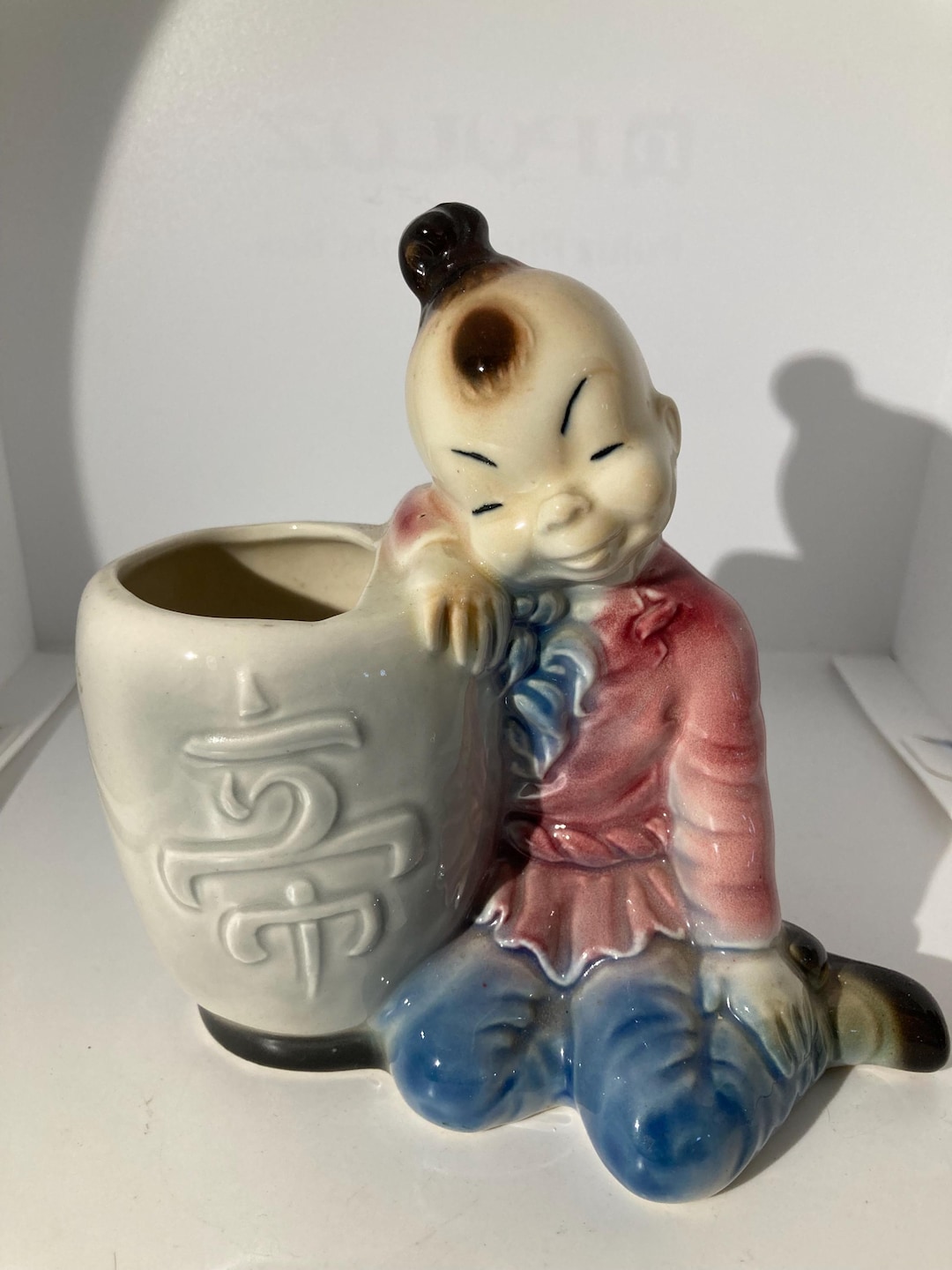 Vintage Mid Century Pottery Royal Copley Asian China Man Planter Vase ...