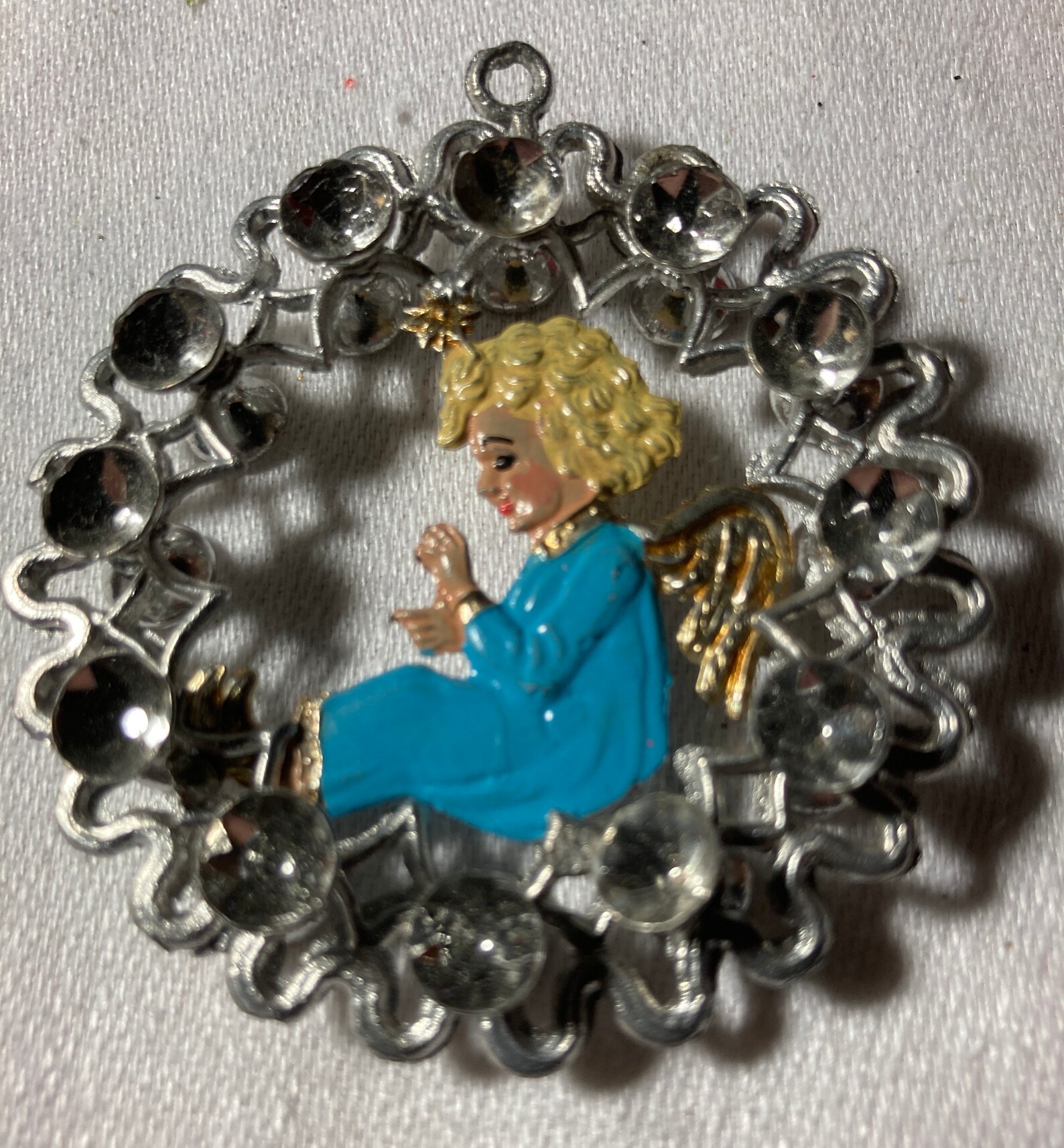 Vintage Metal Enamel Angel Christmas Tree Ornament - Etsy 日本