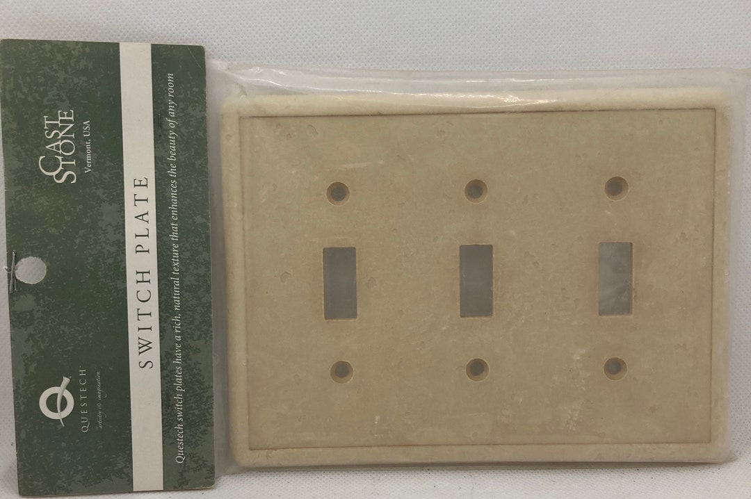 Questech, Cast Stone, Sand, Triple, Toggle, Switch, Electrical, Outlet ...