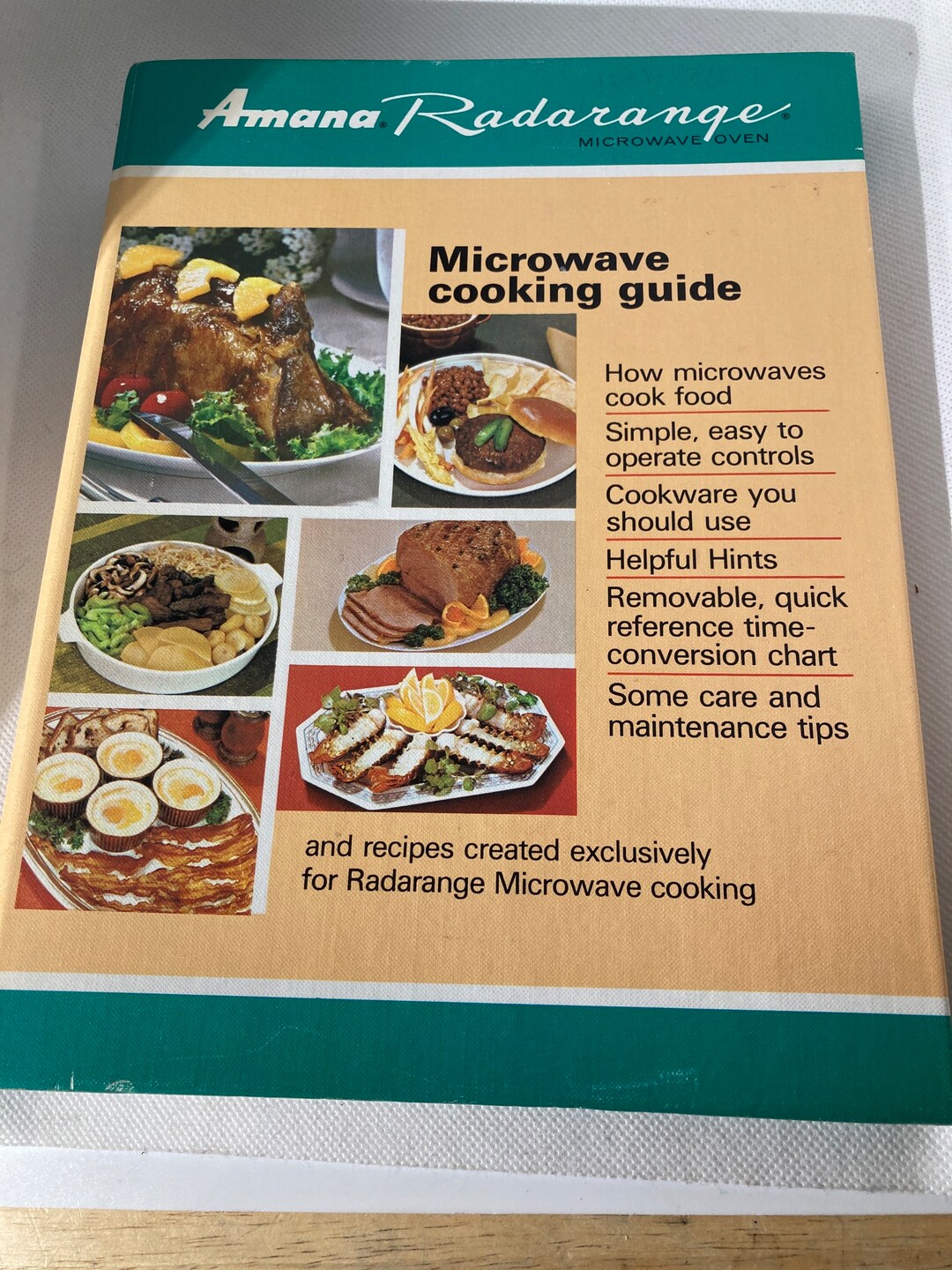 Vintage, 1968, Amana Radarange Microwave Oven, Manual Guide Recipes ...