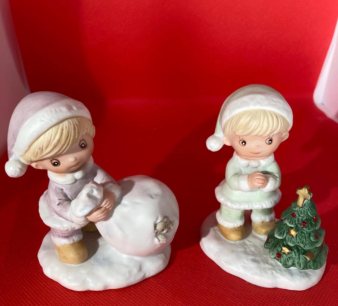 Homco, Children Vintage, Antique, Ceramic Bisque, Christmas Decor. - Etsy
