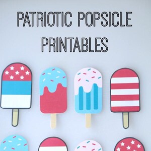 Patriotic Popsicle Garland Printable for the 4th of July, Preschool ...