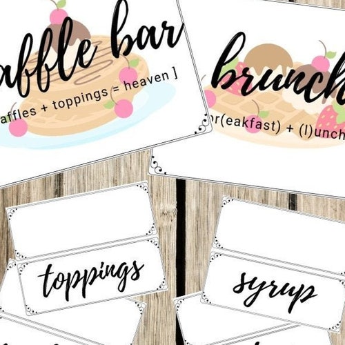 Waffle Bar Party Printables Breakfast Printables Brunch | Etsy