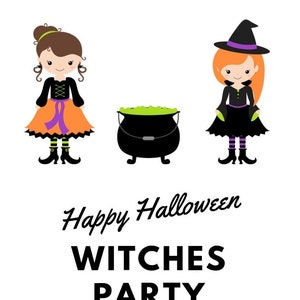 Kids Witch Party Printables, Witches Night Out Decor, Girls Halloween ...