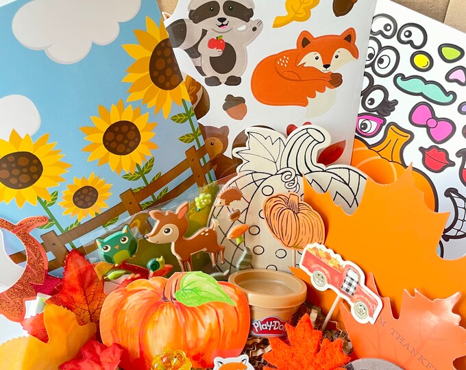 FALL Activity Box for Kids, Kids Busy Box, Thanksgiving Crafts for Kids ...