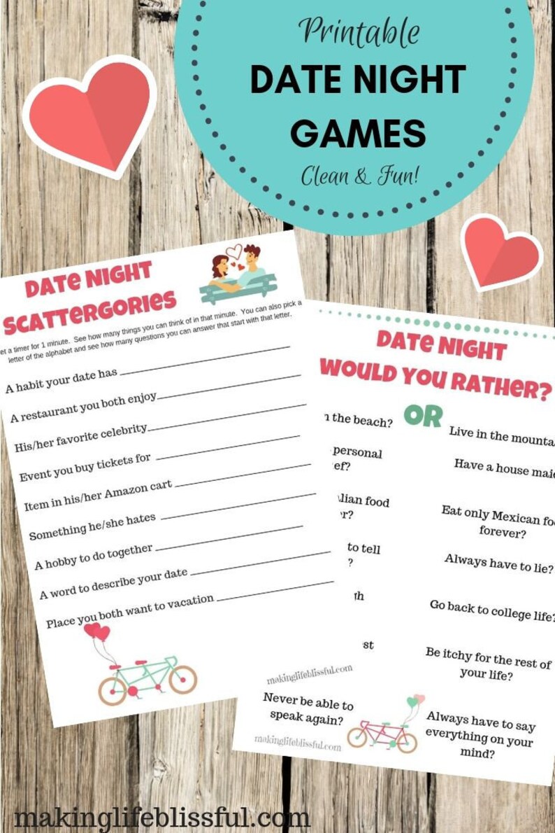 Date Night Games For Couples Clean Fun Couple Games Home Etsy