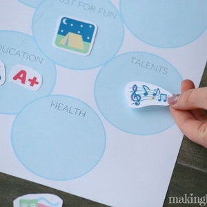 Kids Vision Board Printable Kit, EDITABLE Kids Goal Board, Kids Goal ...