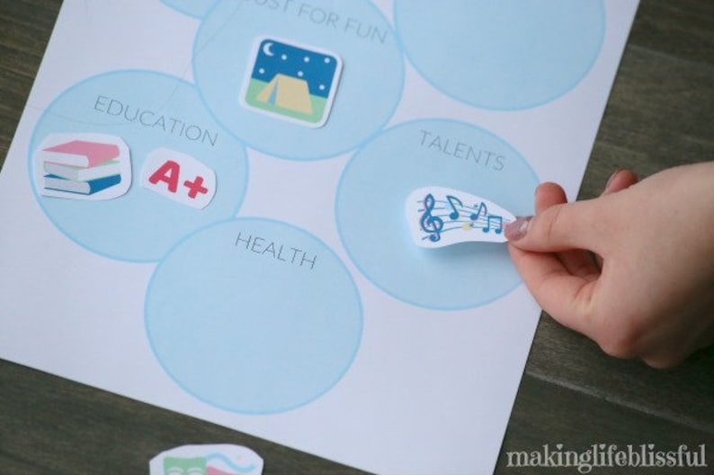 Kids Vision Board Printable Kit Kids Goal Board EDITABLE - Etsy