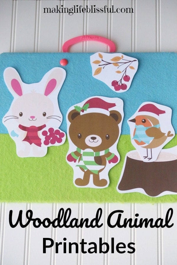 Christmas Woodland Forest Animals Printable Christmas Felt - Etsy