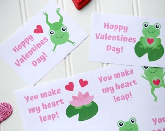 Printable Valentine's Day Card Frog 4X5 PDF Instant Download Print at ...