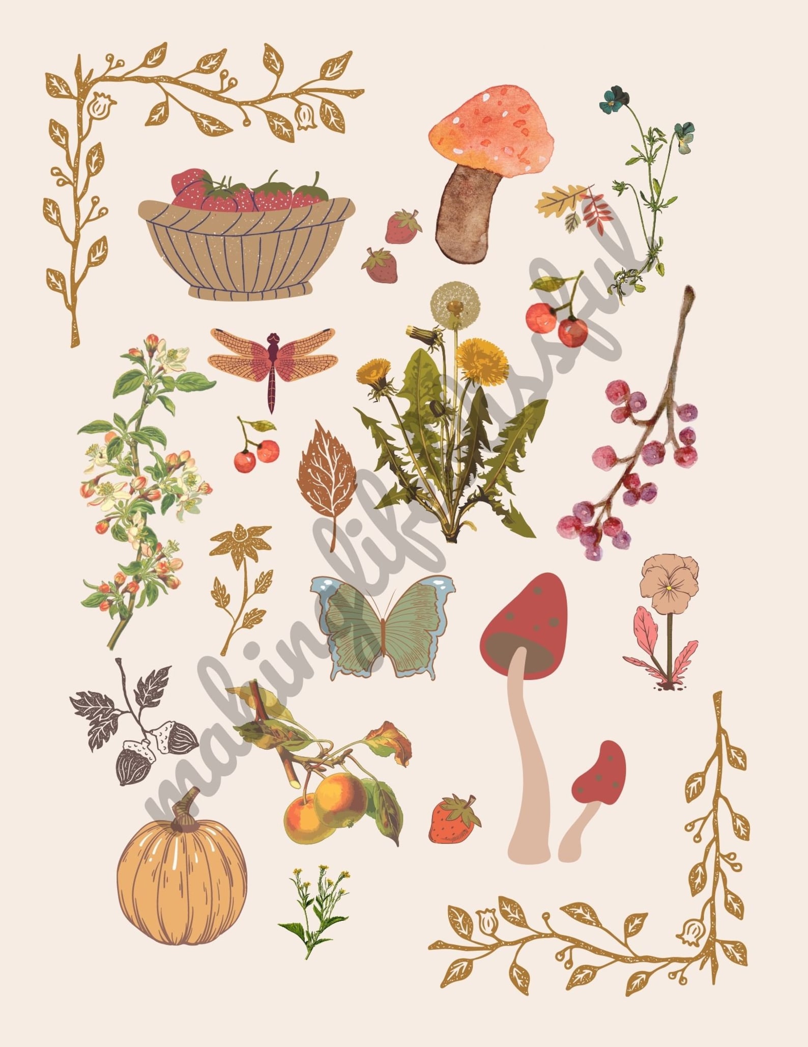 Cottagecore Printable Art set of 3 Cottagecore Decor - Etsy