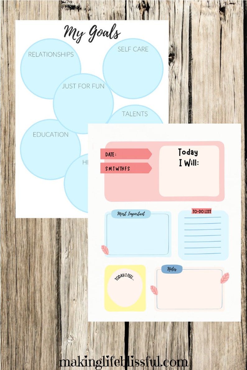 Kids Vision Board Printable Kit EDITABLE Kids Goal Board - Etsy