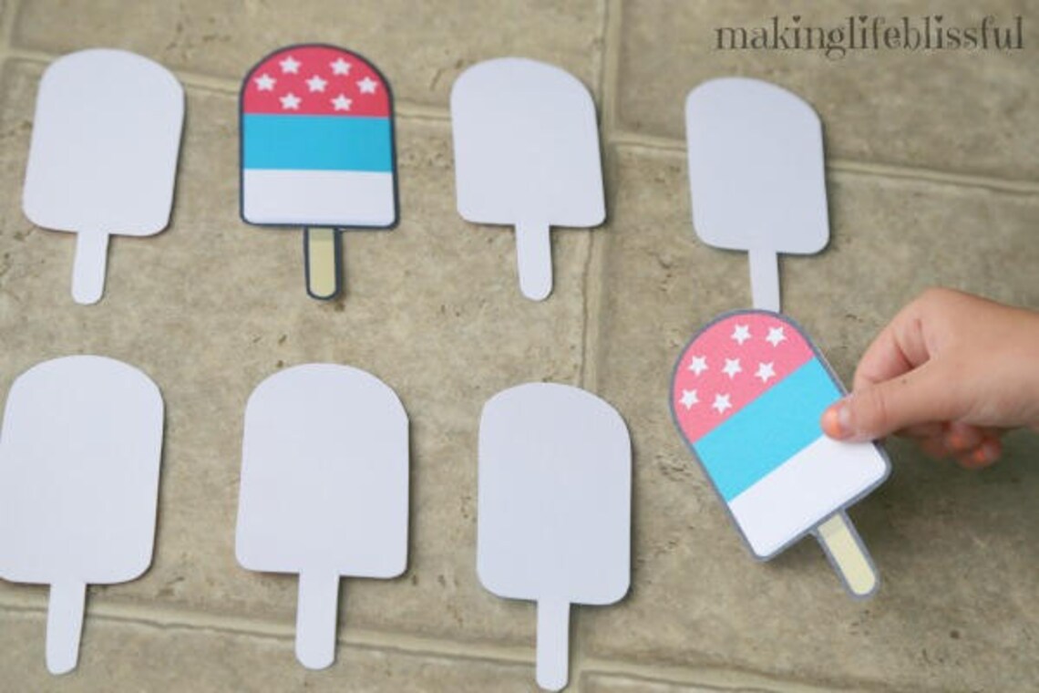 Patriotic Popsicle Garland Printable for the 4th of July - Etsy