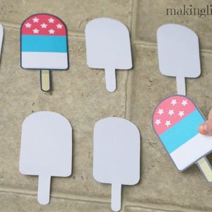 Patriotic Popsicle Garland Printable for the 4th of July, Preschool ...