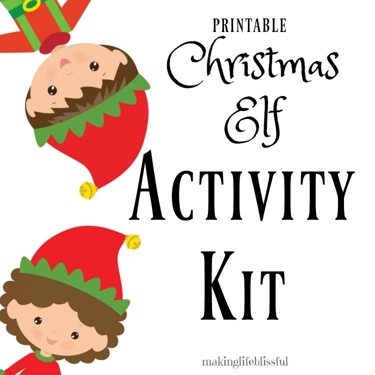 Christmas Elf Activity Kit, Printable Games & Notes (digital Download ...
