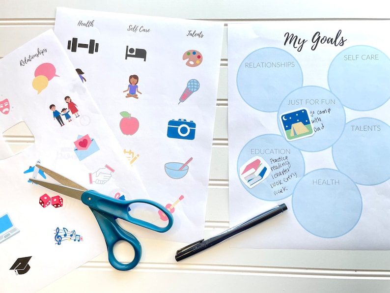 Kids Vision Board Printable Kit, Kids Goal Board, EDITABLE Canva ...