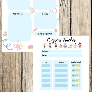 Kids Vision Board Printable Kit, EDITABLE Kids Goal Board, Kids Goal ...