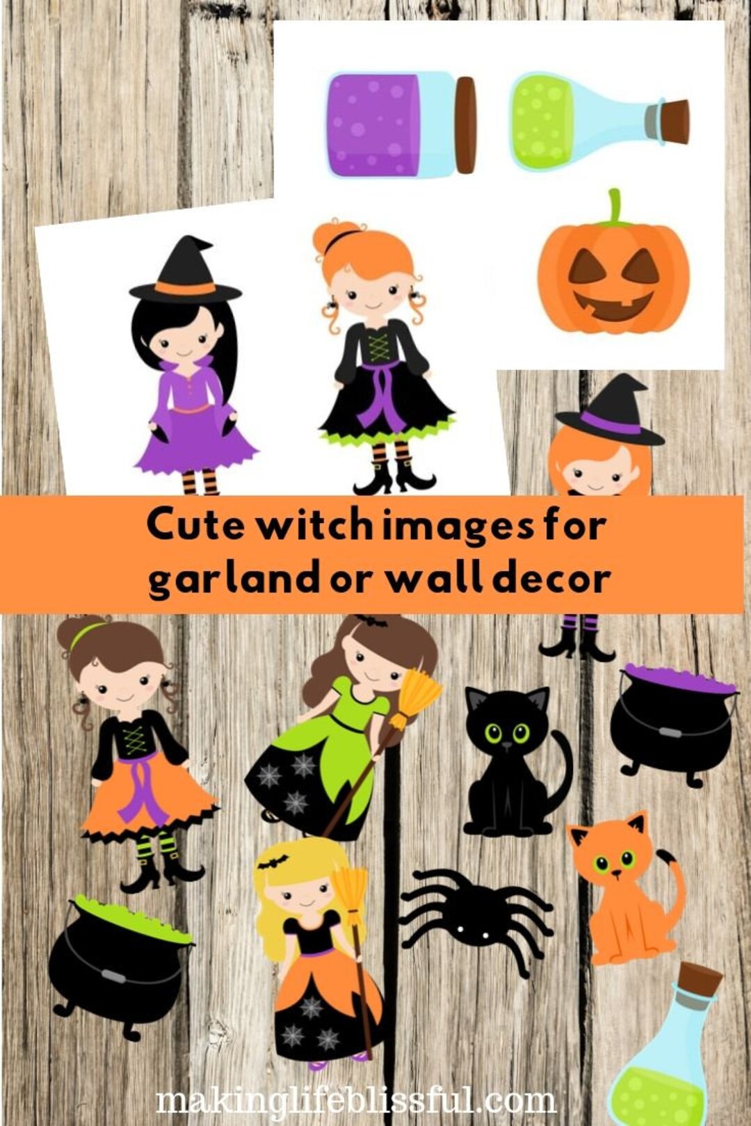 Kids Witch Party Printables, Witches Night Out Decor, Girls Halloween ...