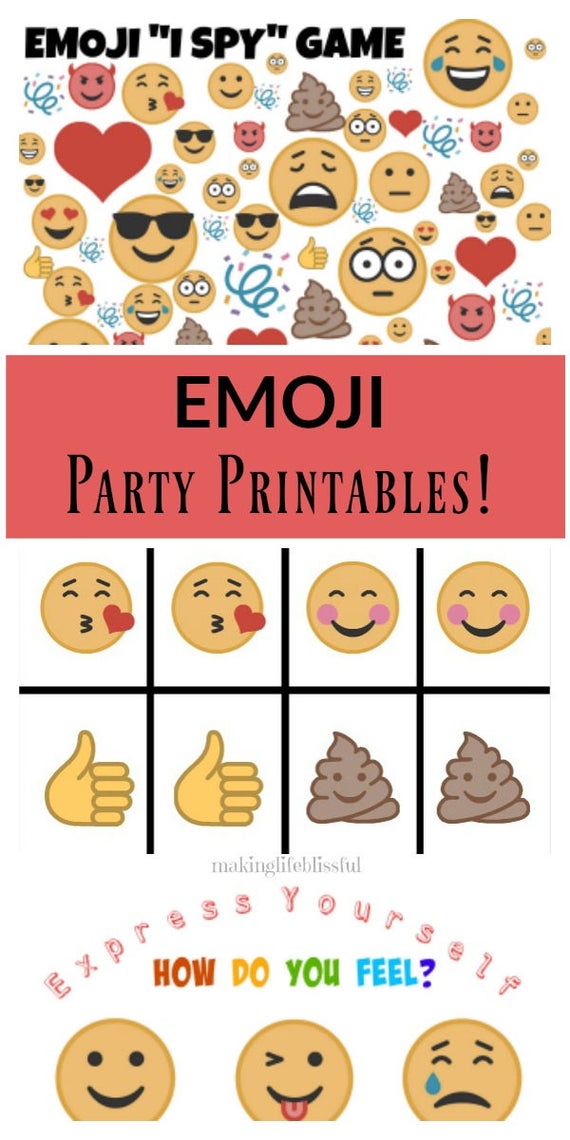 Emoji Printable Activity Party Pack | Etsy