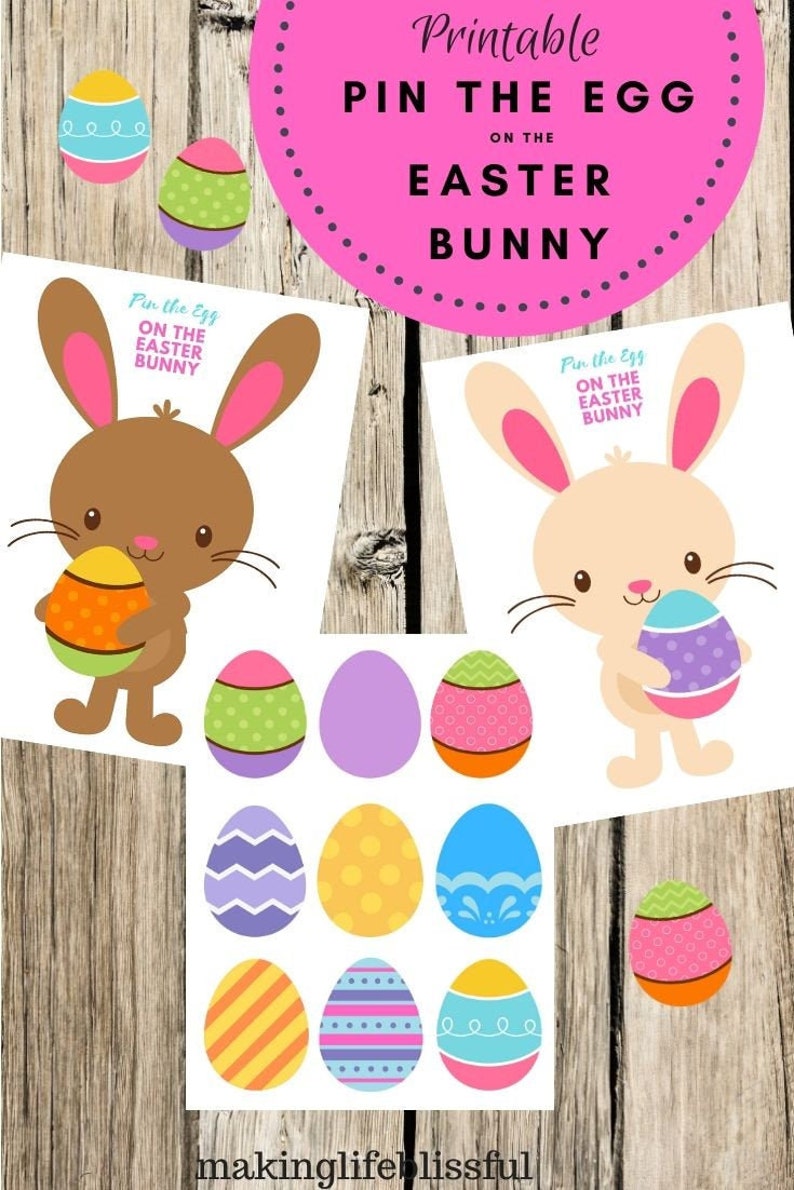 Pin the Egg on the Easter Bunny Printable Easter Game - Etsy