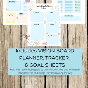 Kids Vision Board Printable Kit, EDITABLE Kids Goal Board, Kids Goal ...