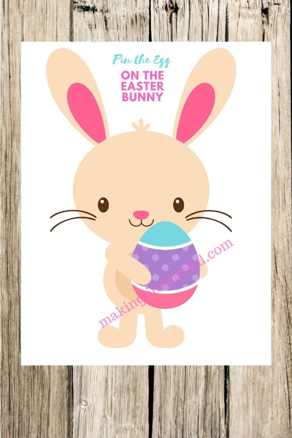 Pin the Egg on the Easter Bunny Printable Easter Game - Etsy