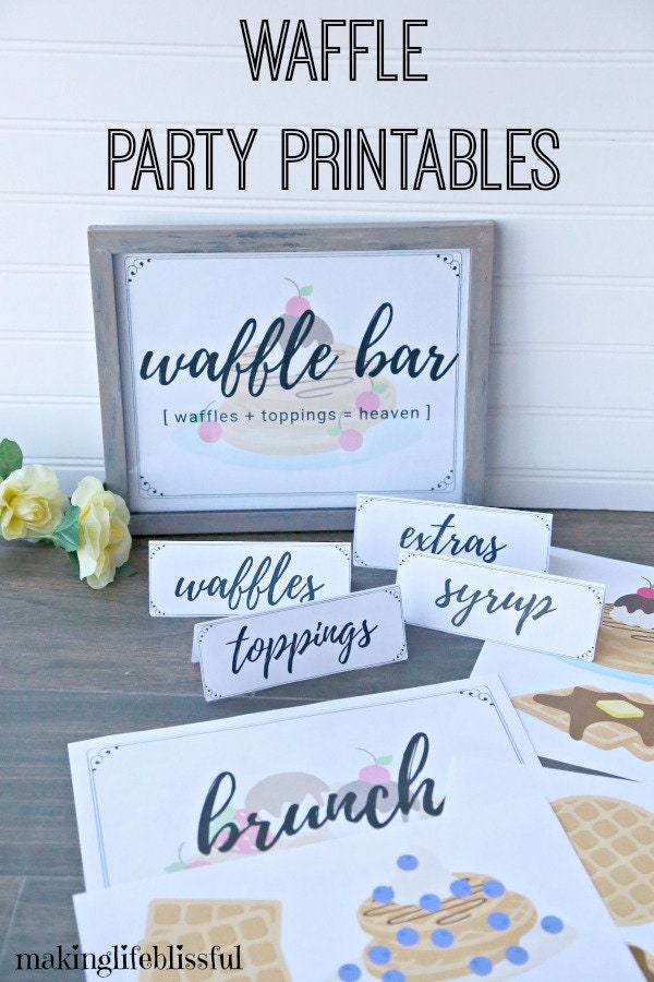 Waffle Bar Party Printables Breakfast Printables Brunch | Etsy