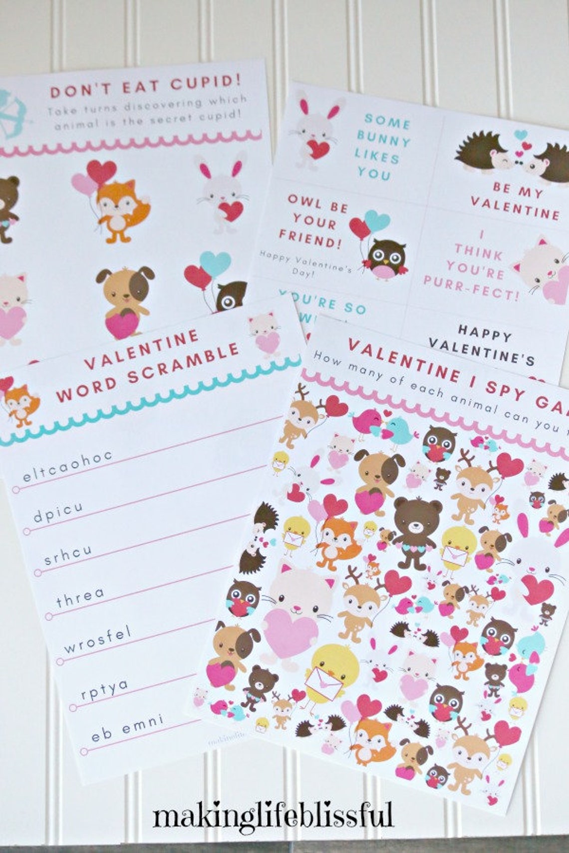 Valentine Printables for Kids Printable Valentine Games I | Etsy