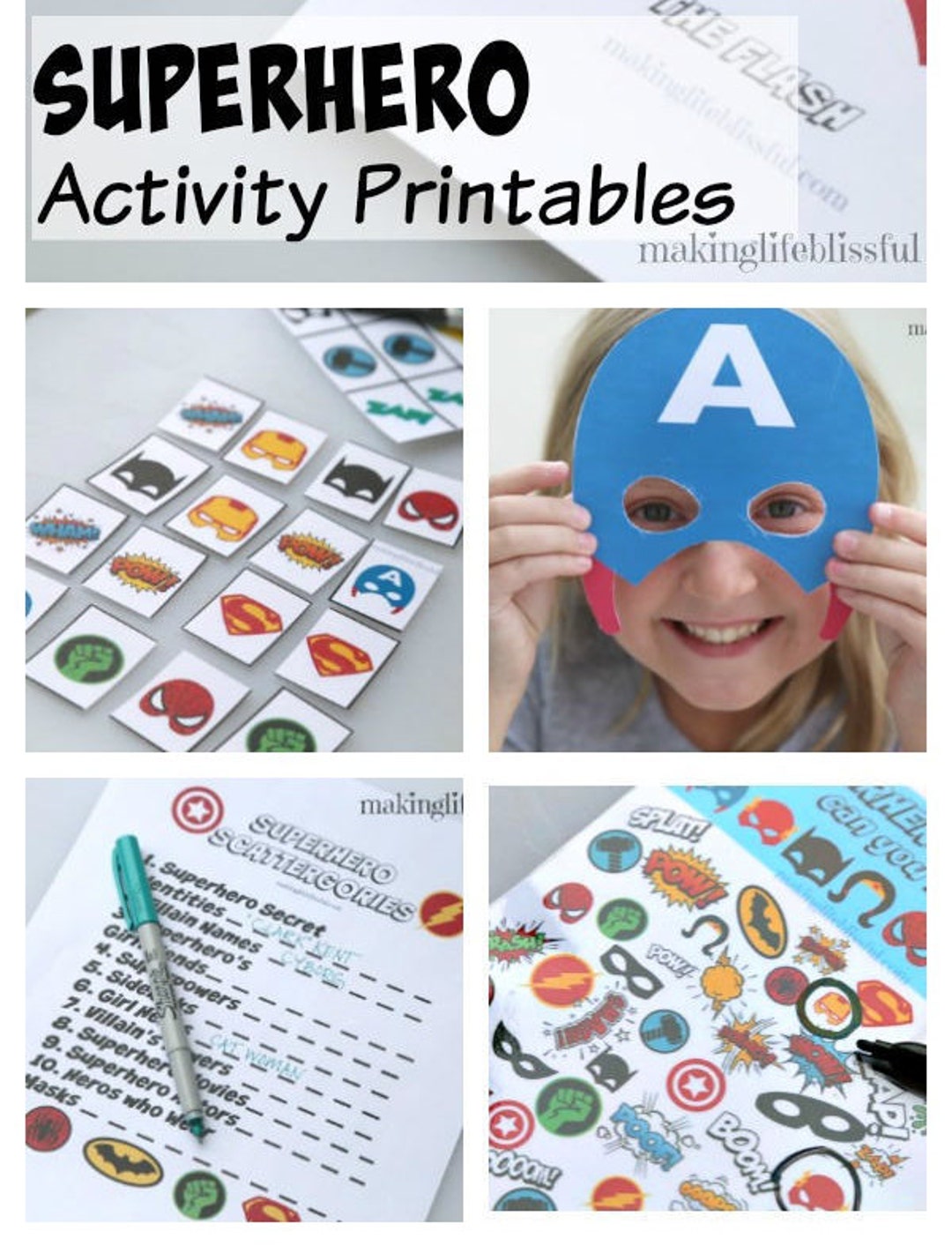 Superhero Printable Activity Pack - Etsy