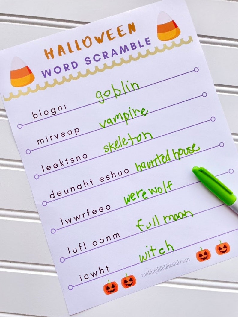 5 Halloween Games for Kids Printable Halloween Games - Etsy