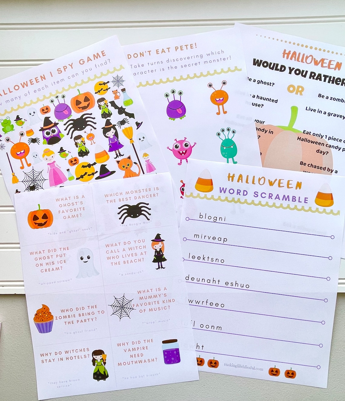 5 Halloween Games for Kids Printable Halloween Games - Etsy