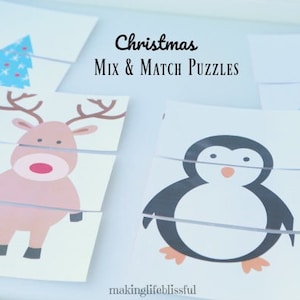 Preschool Christmas Puzzles Printable Preschool Christmas - Etsy